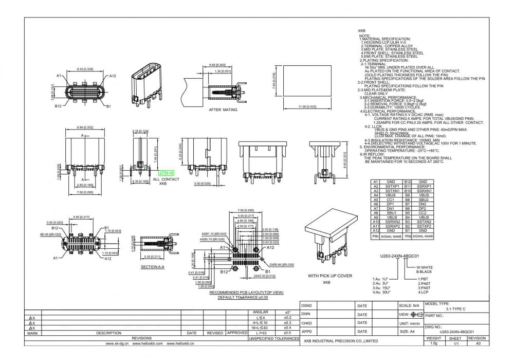 U263-241N-4BQC01 technical drawing page 1