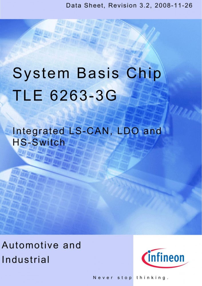 TLE6263GNUMA1 datasheet page 1