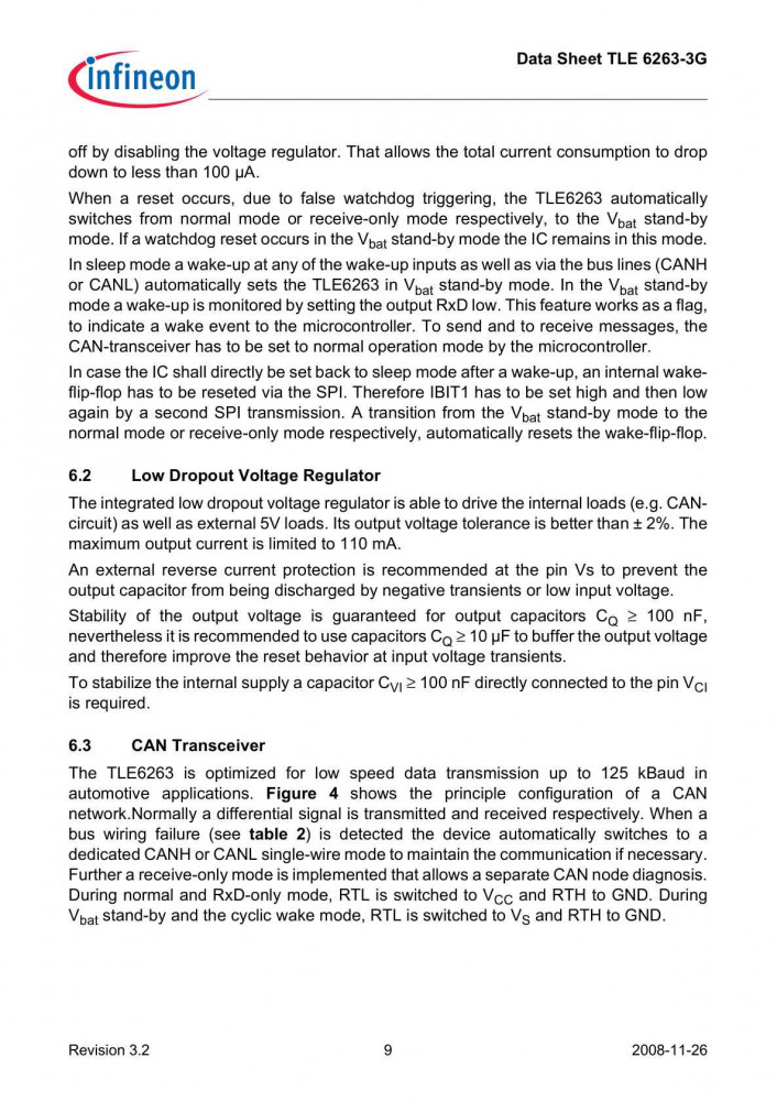 TLE6263GNUMA1 datasheet page 9
