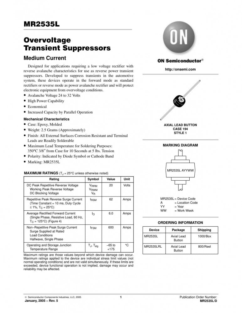 MRJ2535L datasheet page 1