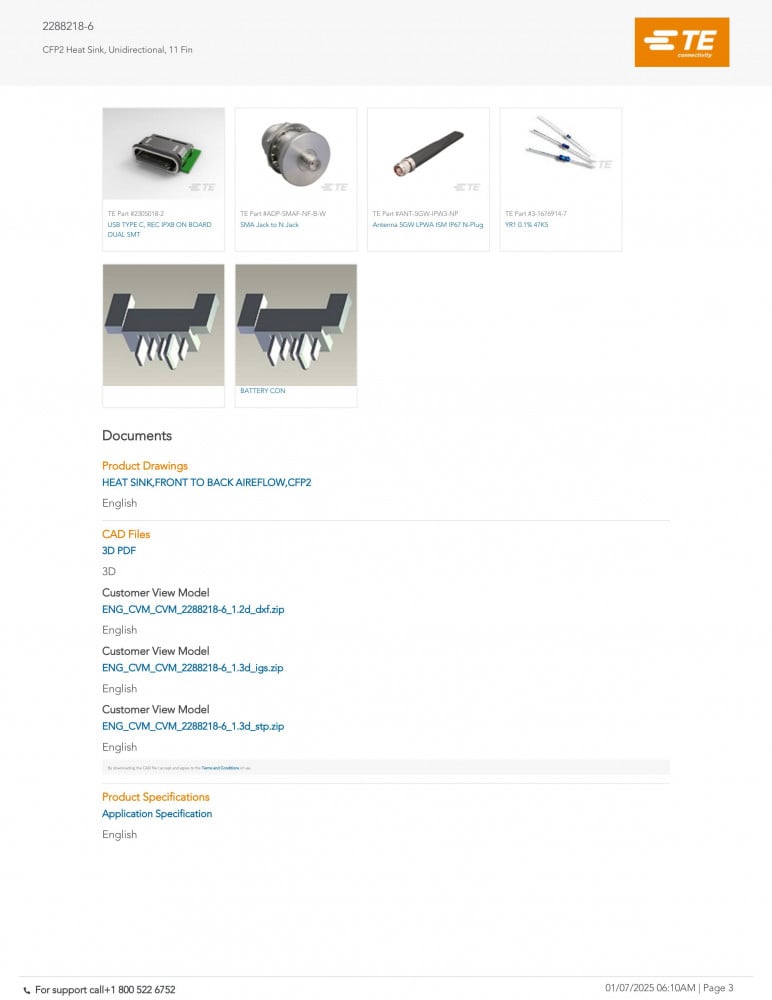 TE Connectivity 2288218-6 technical document page 3