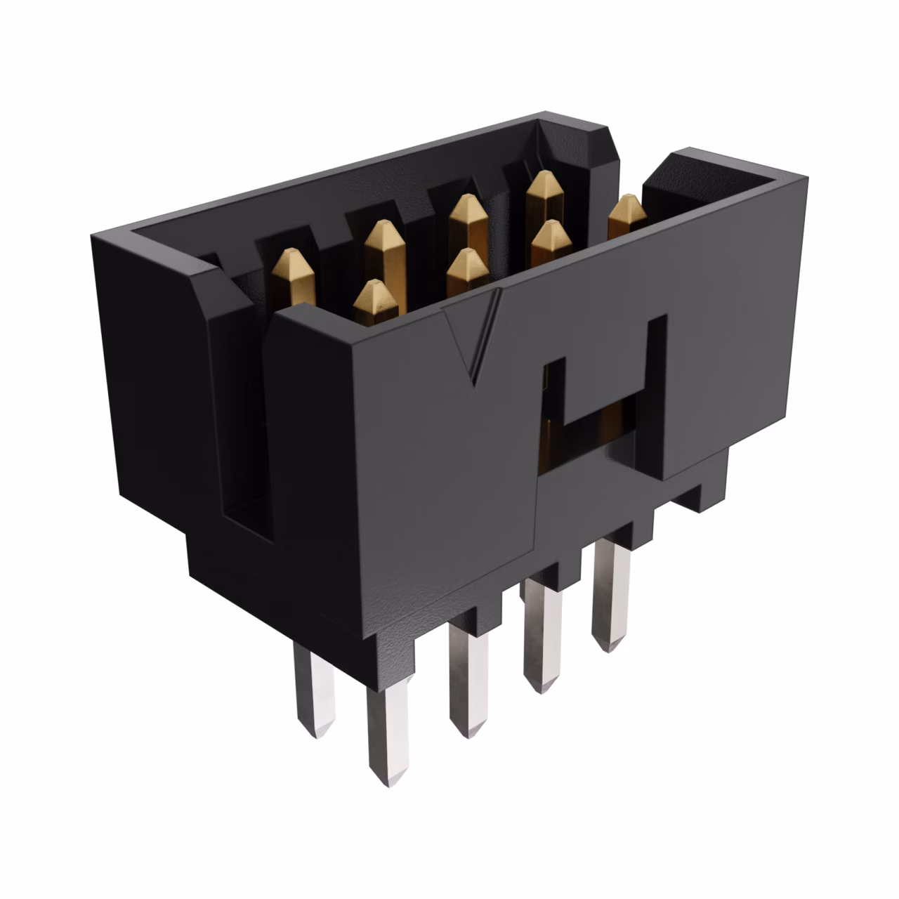 2.00mm Pitch, Milli-Grid PCB Header, Dual Row, Vertical, Through Hole, Shrouded, 8 Circuits, 0.38µm Gold (Au) Plating, 3.50mm Tail Length, Dual Side Slots, Center Friction Lock, with Peg, Tube