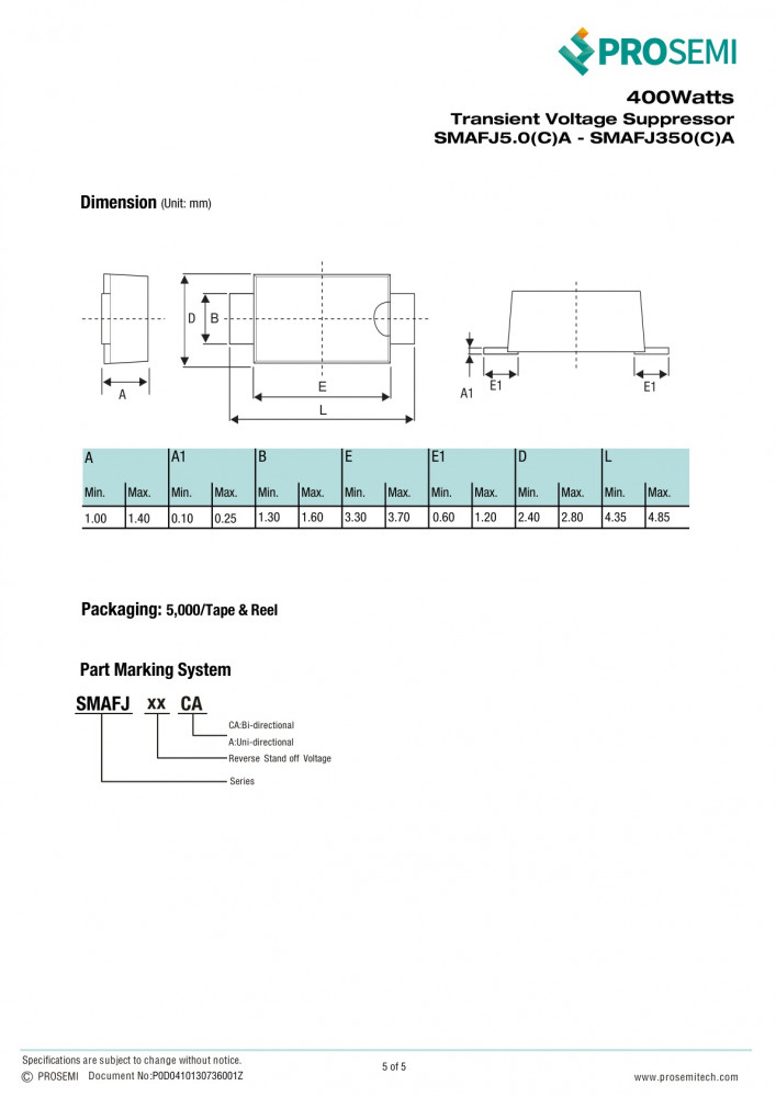 SMAFJ20A datasheet page 5