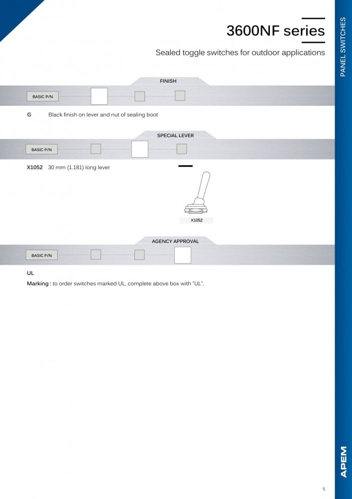 APEM 3600NF datasheet page 5