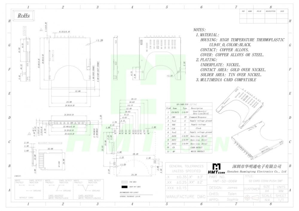 HMT-SD-006M technical document page 1