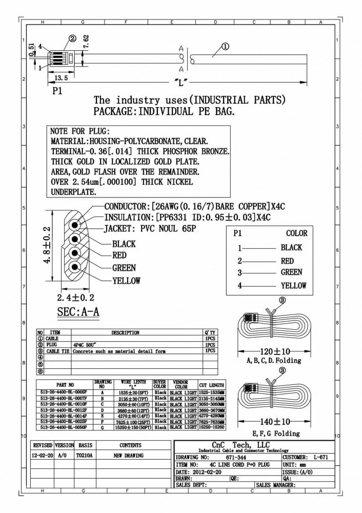 CNC Tech 513-26-4400-BL-0025F technical drawing