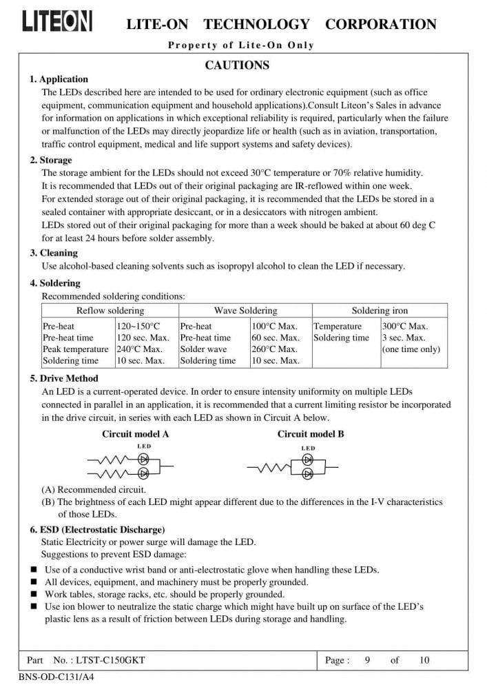 LTST-C150GKT datasheet page 10