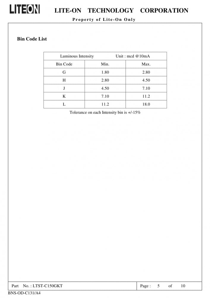 LTST-C150GKT datasheet page 6