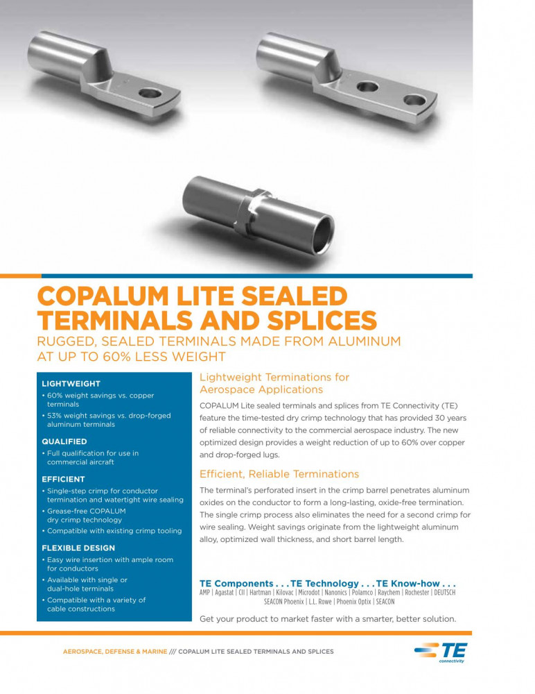 TE COPALUM LITE sealed terminals specification page 1