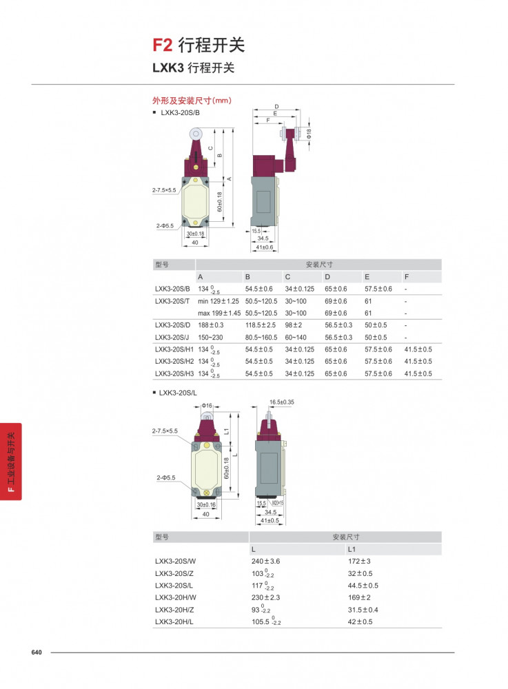 Delixi Electric LXK3 travel limit switch datasheet page 2