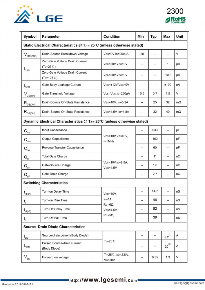 LGE2300 datasheet page 2