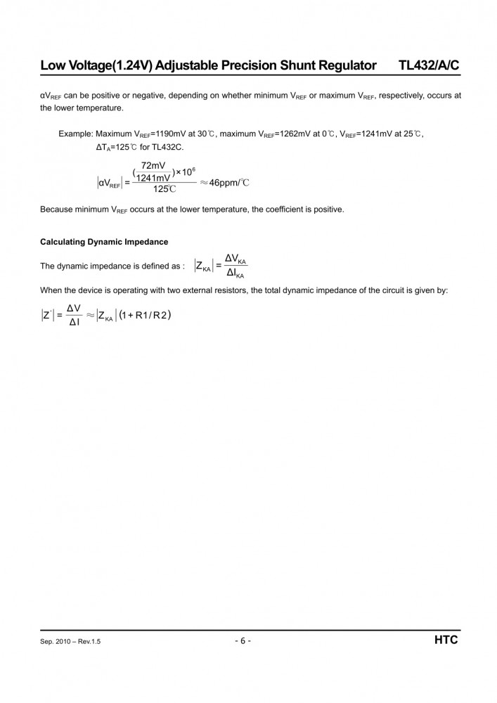HTC TL432ASF datasheet page 6