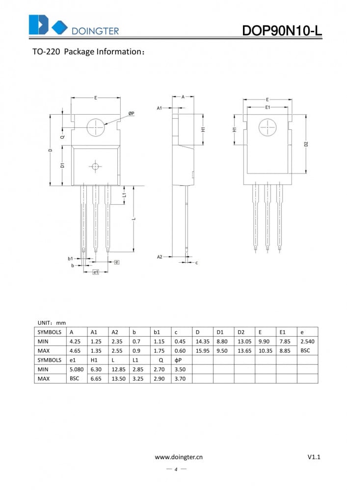 DOP90N10-L datasheet page 4