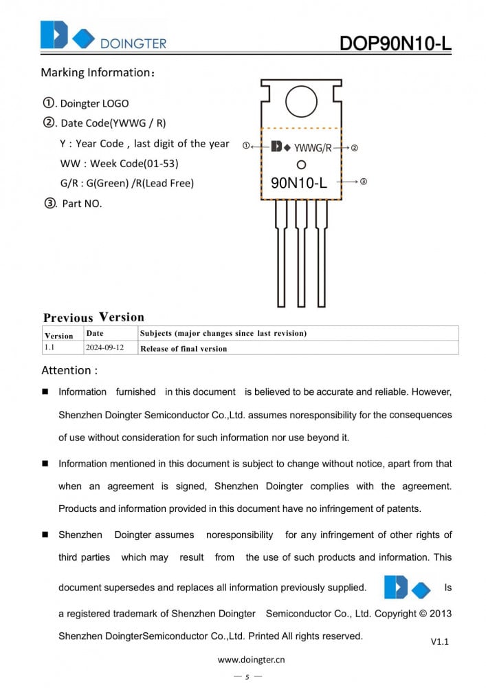 DOP90N10-L datasheet page 5