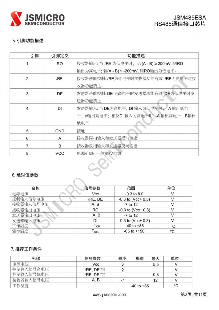 JSM485ESA datasheet page 2