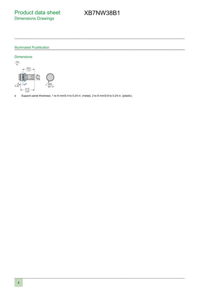 XB7NW38B1 technical document page 4