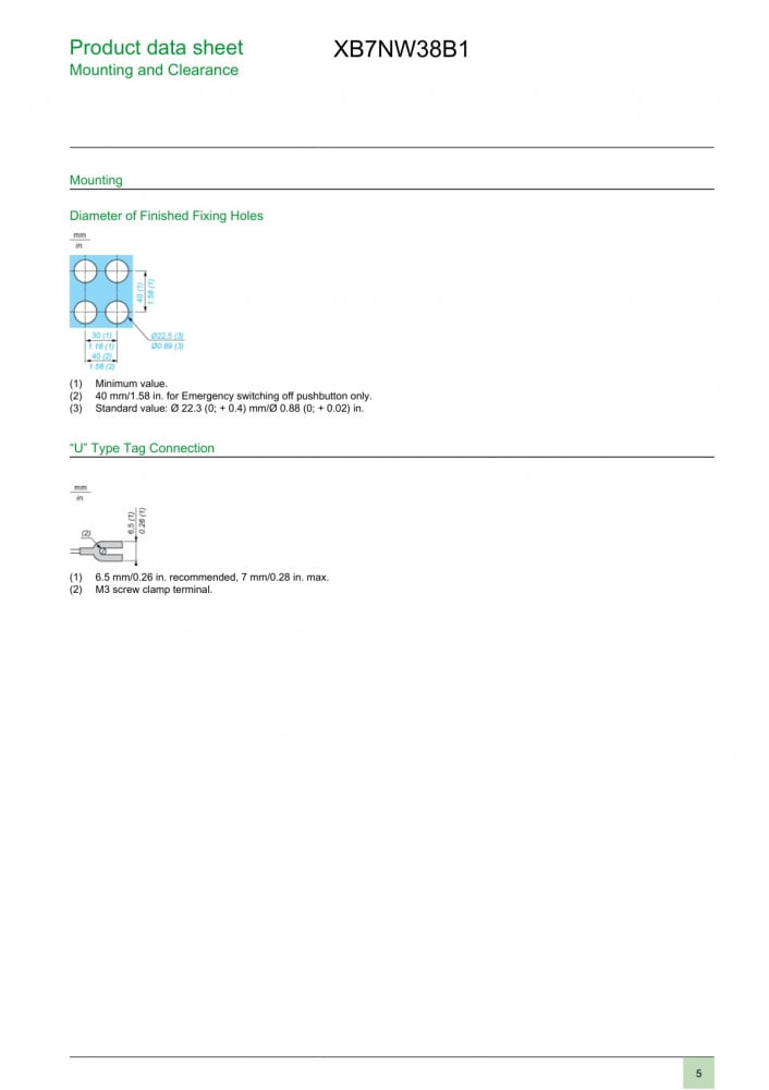 XB7NW38B1 technical document page 5