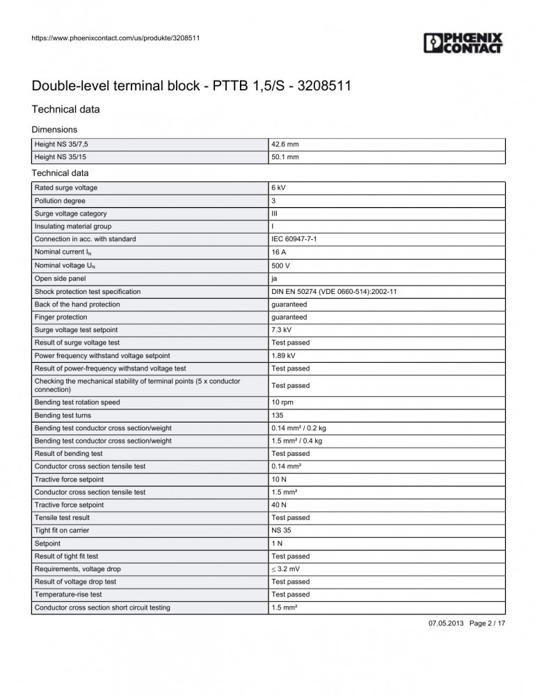 Phoenix Contact 3208511 technical document page 2