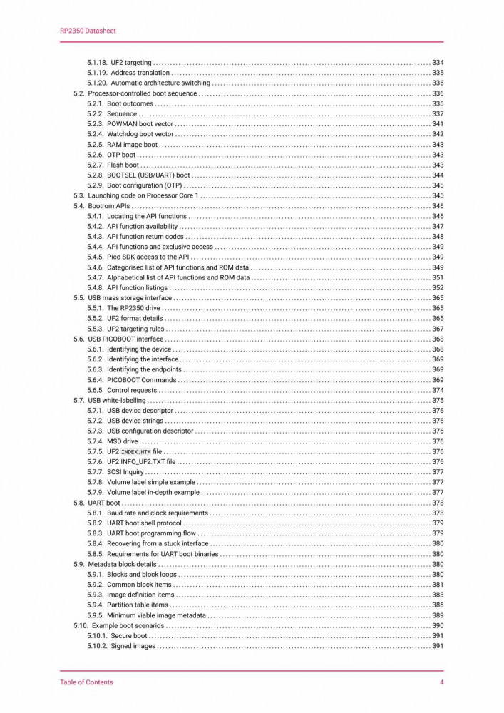 RP2350 datasheet page 5