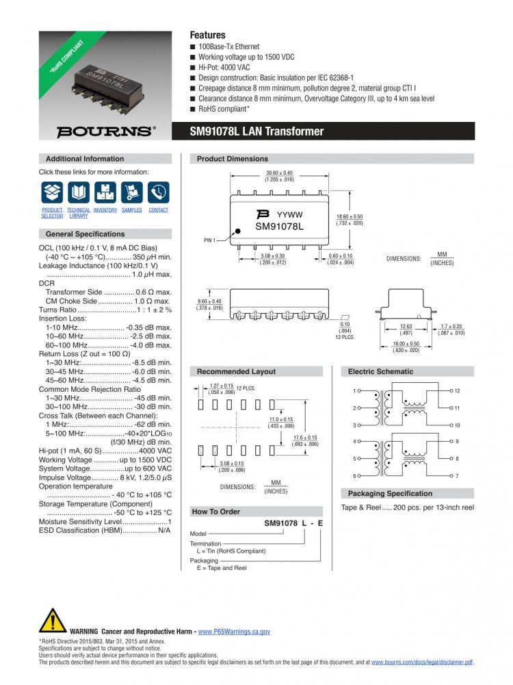 SM91078L-E technical document page 1