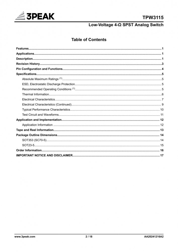 TPW3115 datasheet page 2