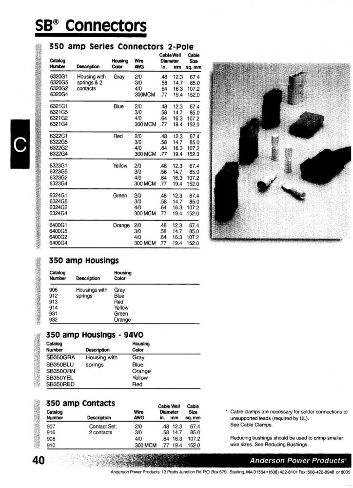 Anderson Power 6320G4 technical document page