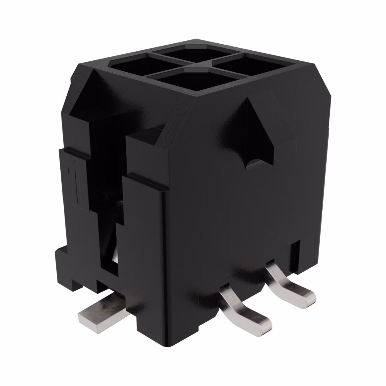 Micro-Fit 3.0 Vertical Header, 3.00mm Pitch, Dual Row, 6 Circuits, Straight Tail, with PCB Polarizing Peg, 1.52µm Matte Tin Plating, Glow-Wire Capable, Black, Tape and Reel, with Pick and Place Cap