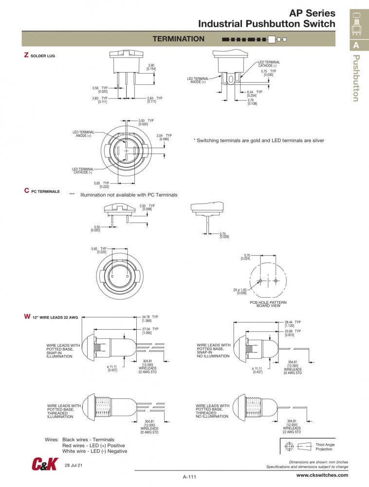 C&K AP Series datasheet page 4