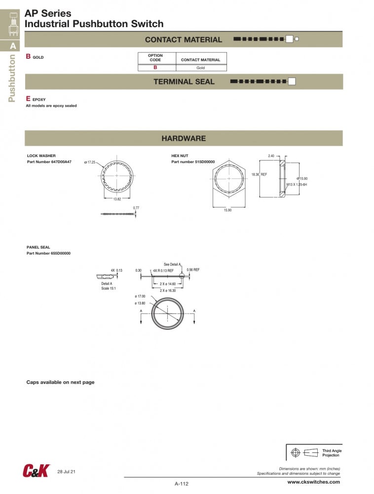 C&K AP Series datasheet page 5