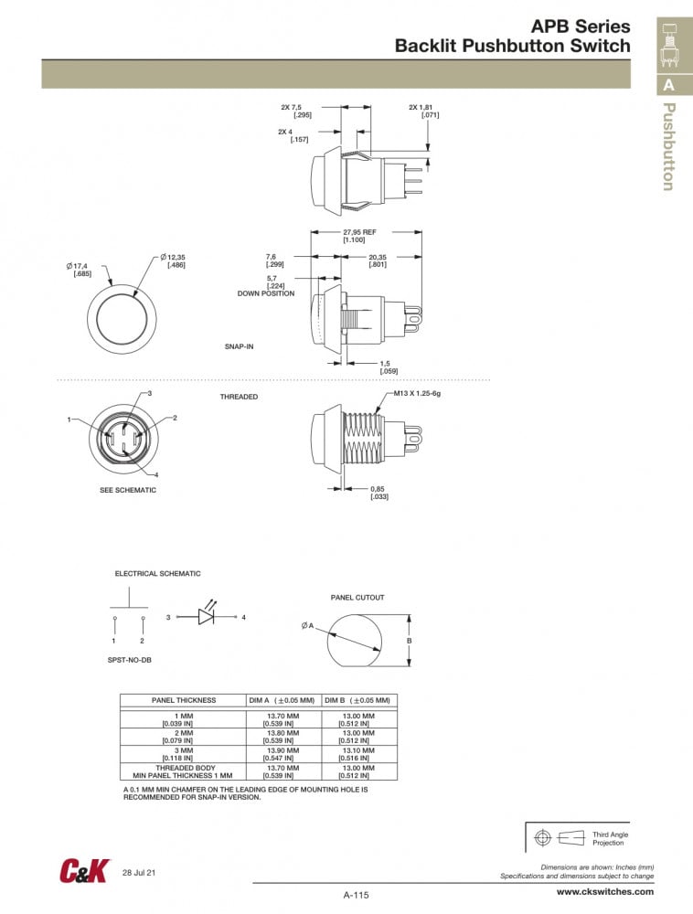 C&K AP Series datasheet page 8