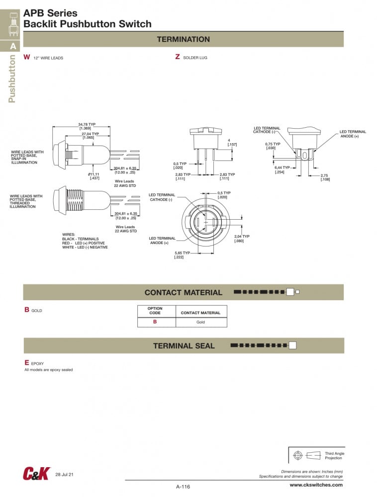 C&K AP Series datasheet page 9