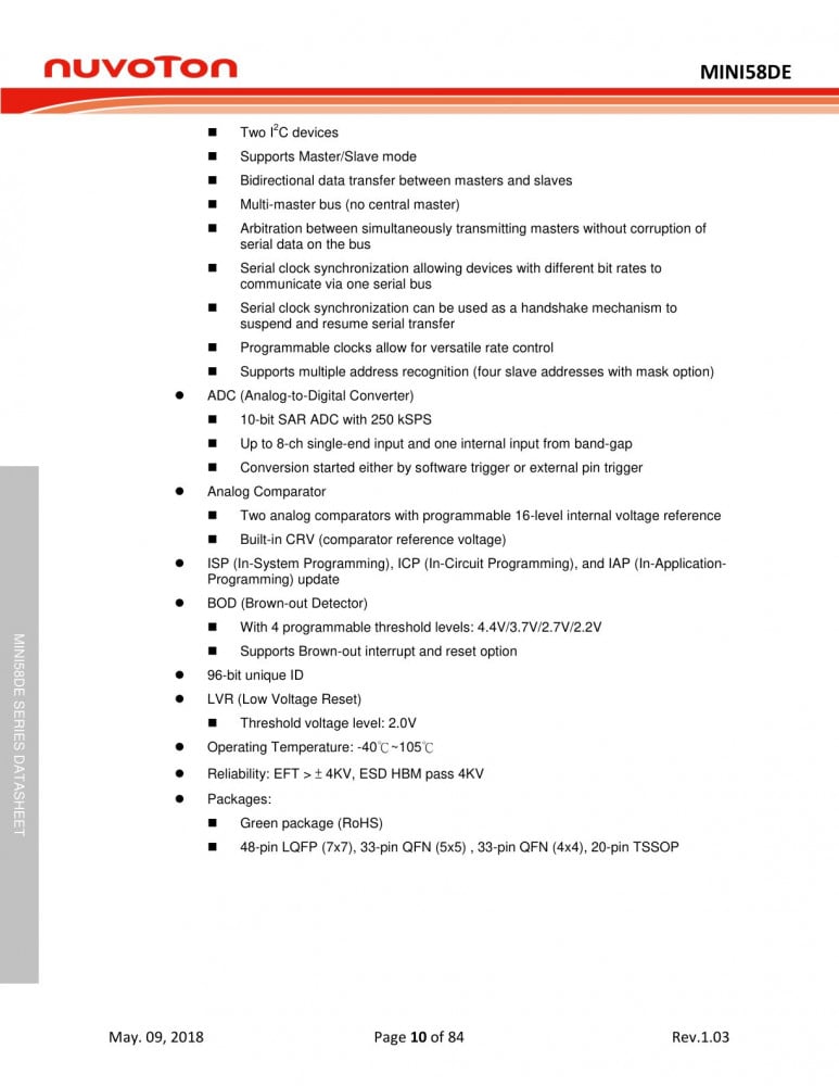 MINI58FDE datasheet page 10