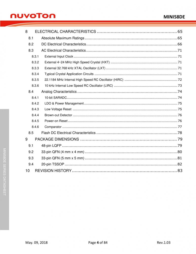 MINI58FDE datasheet page 4