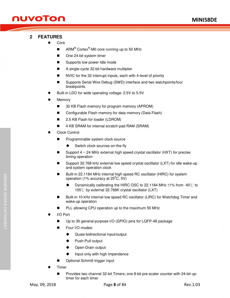 MINI58FDE datasheet page 8