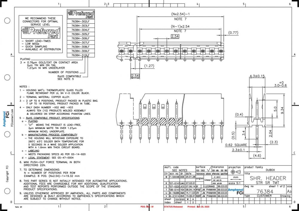 Amphenol 76384 drawing page 1