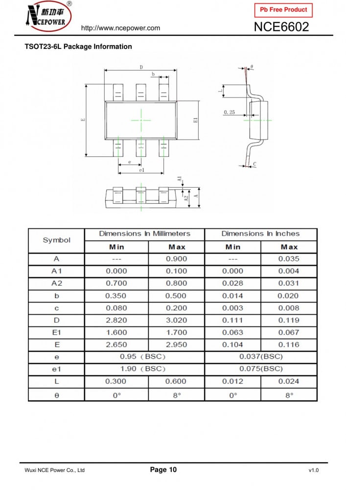 NCE6602 datasheet page 10