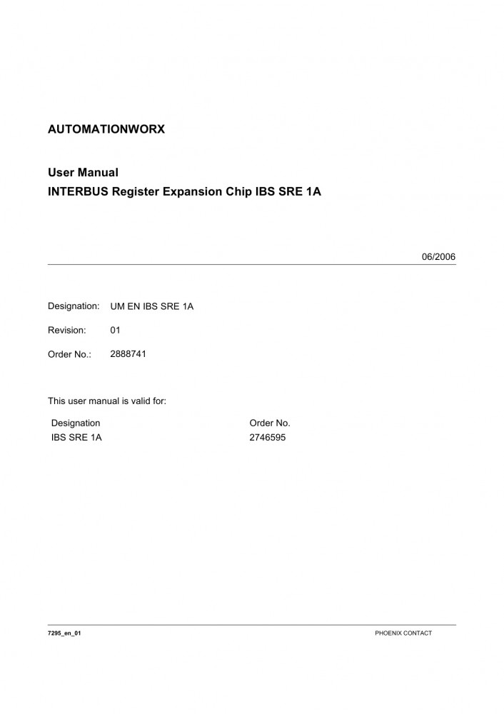 IBS SRE 1A manual page 3