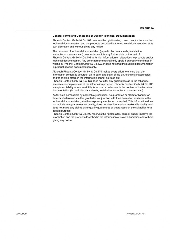 IBS SRE 1A manual page 5