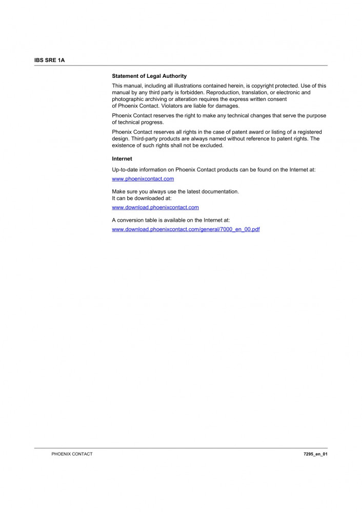 IBS SRE 1A manual page 6