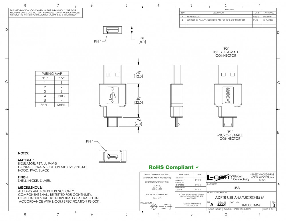 UAD031MM technical drawing preview