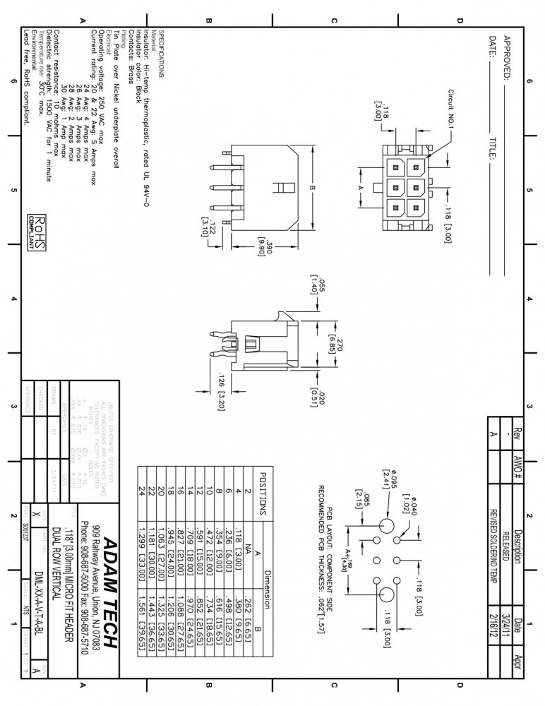 ADAM TECH DML-24-A-V-T-A-BL technical document preview