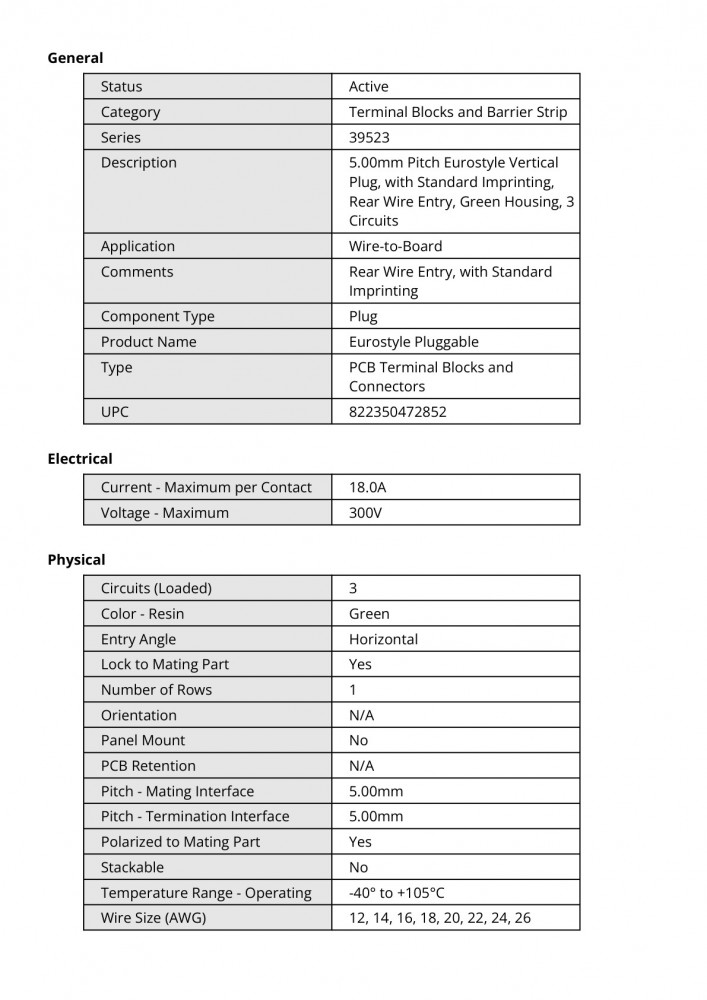 MOLEX 395237303 product documentation, page 2