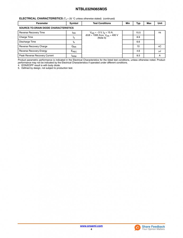 NTBL032N065M3S datasheet page 4