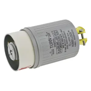 Locking Devices, Twist-Lock®, Industrial, Flanged Receptacle, 30A 3-Phase Wye 347/600V AC, 4-Pole 5-Wire Grounding, L23-30R, Screw Terminal, White