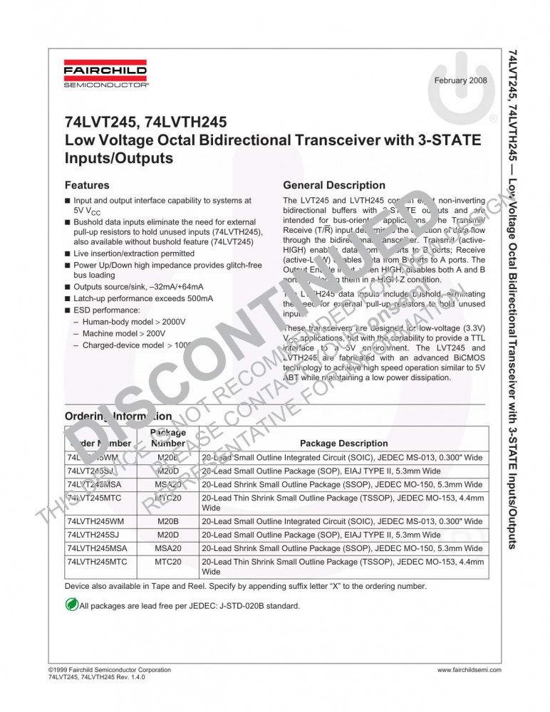 74LVTH245 datasheet page 2
