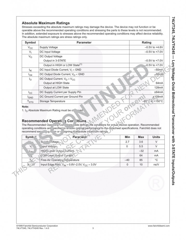 74LVTH245 datasheet page 4