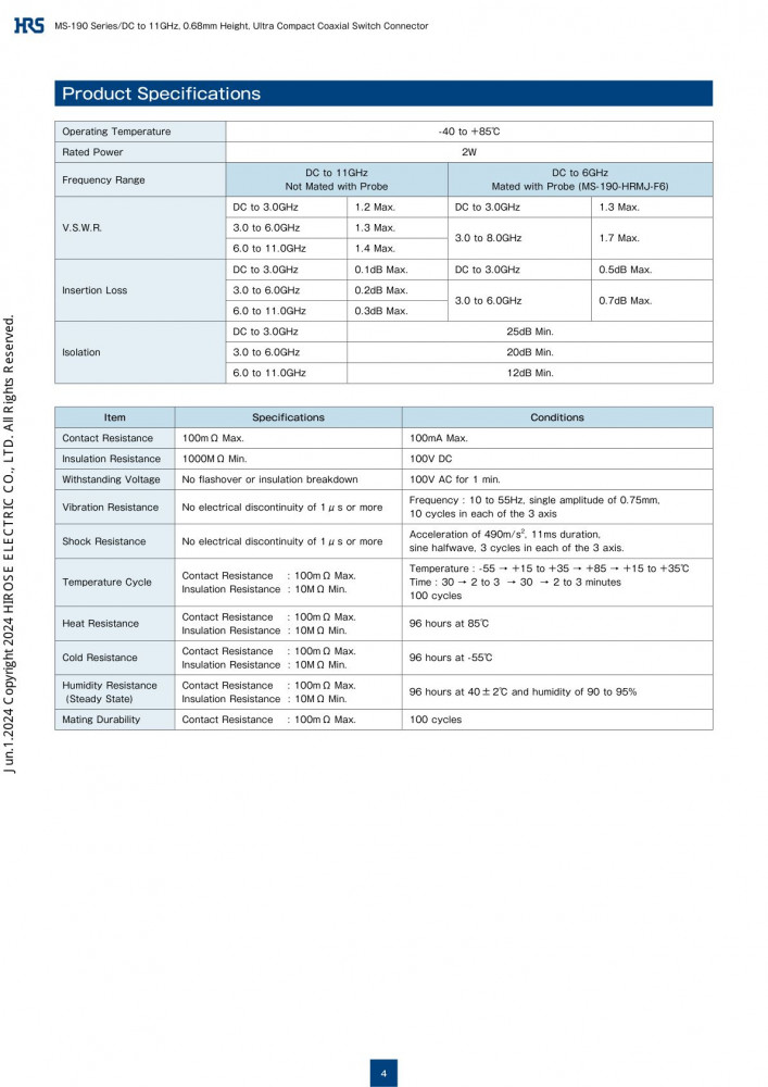HRS MS-190 technical document page 4