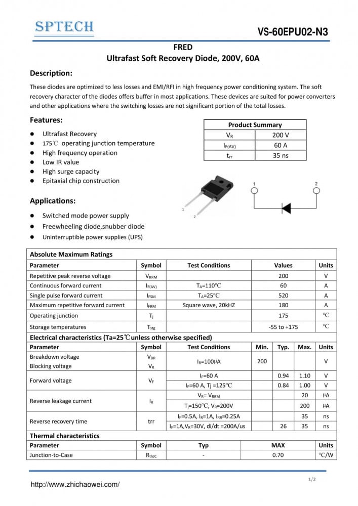 VS-60EPU02-N3 datasheet page 1