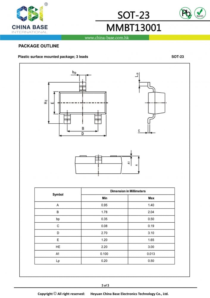 MMBT13001 datasheet page 3
