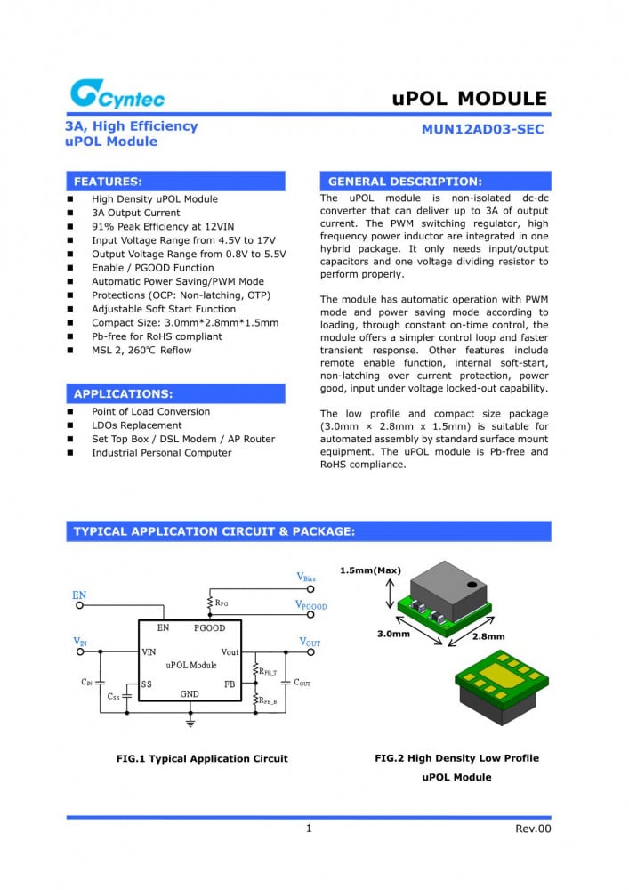 MUN12AD03-SEC datasheet page 1